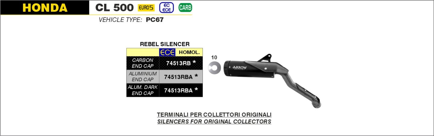 Honda CL500 2023 2024 Arrow Exhaust | DR Bikes